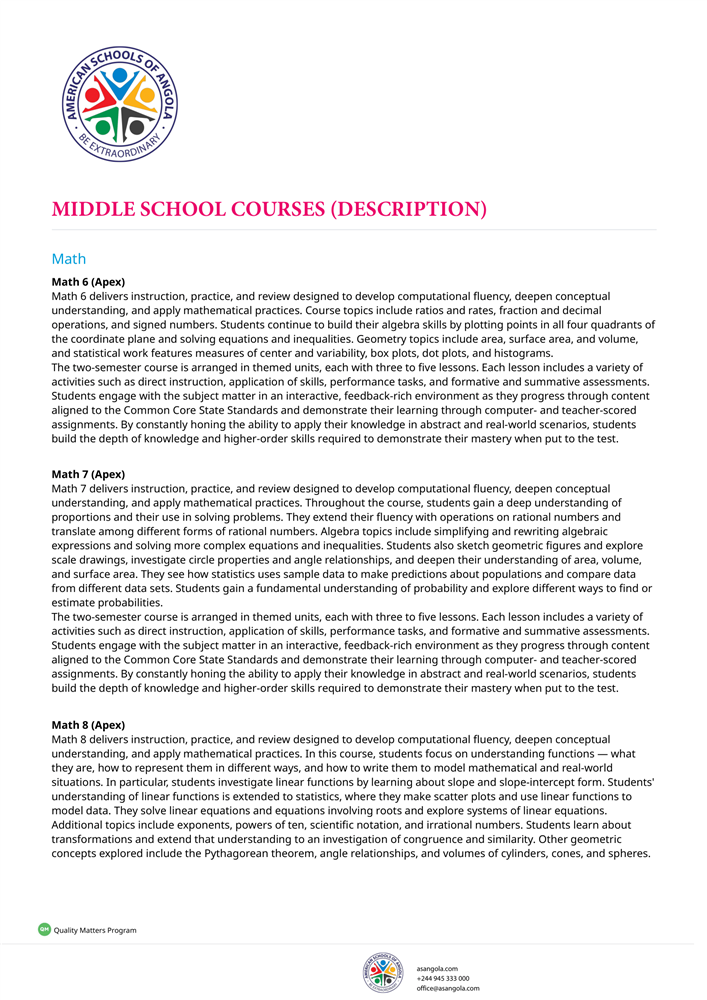 American Schools of Angola. Description